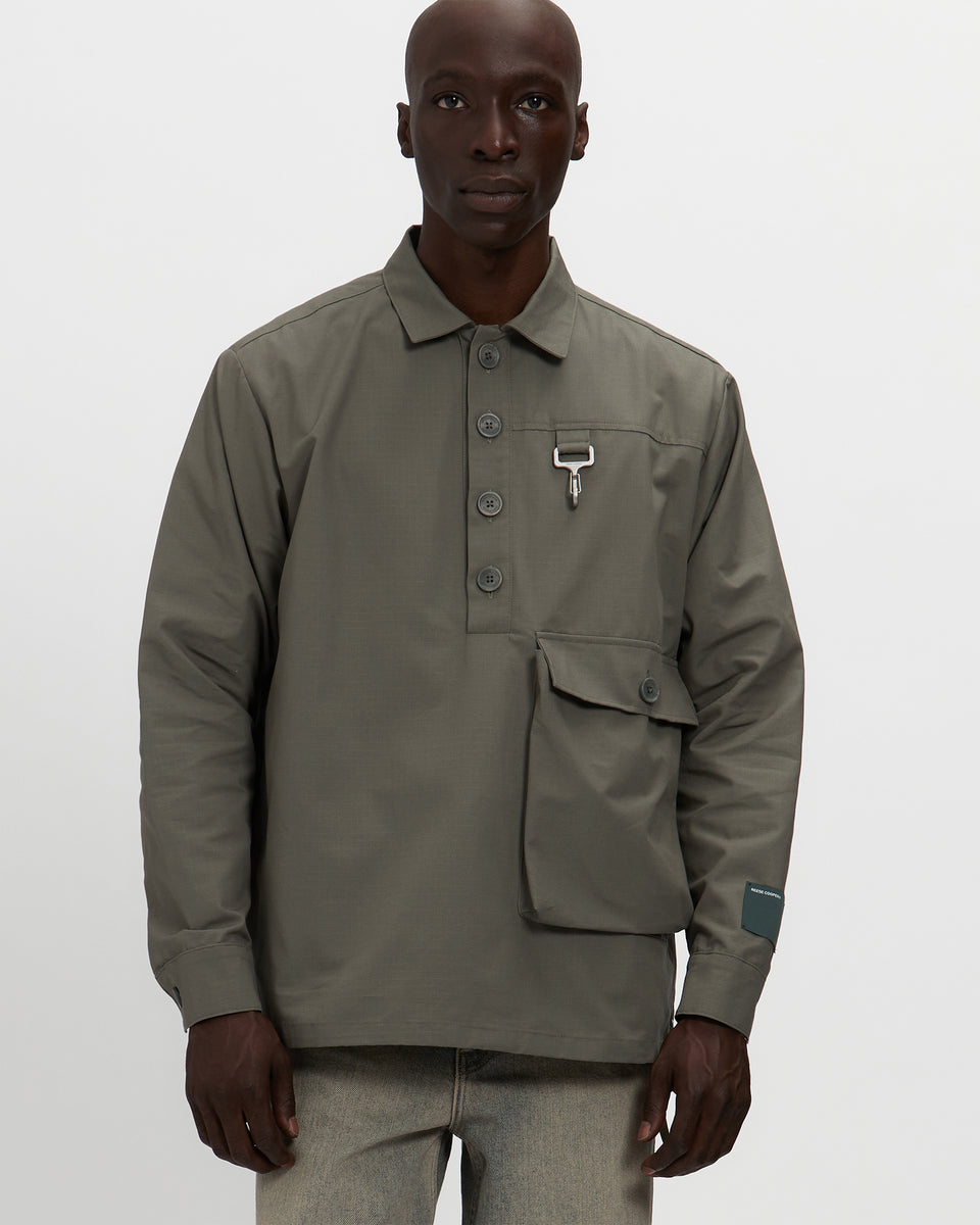 Cotton Ripstop Pullover Cargo Shirt in Sage – REESE COOPER®
