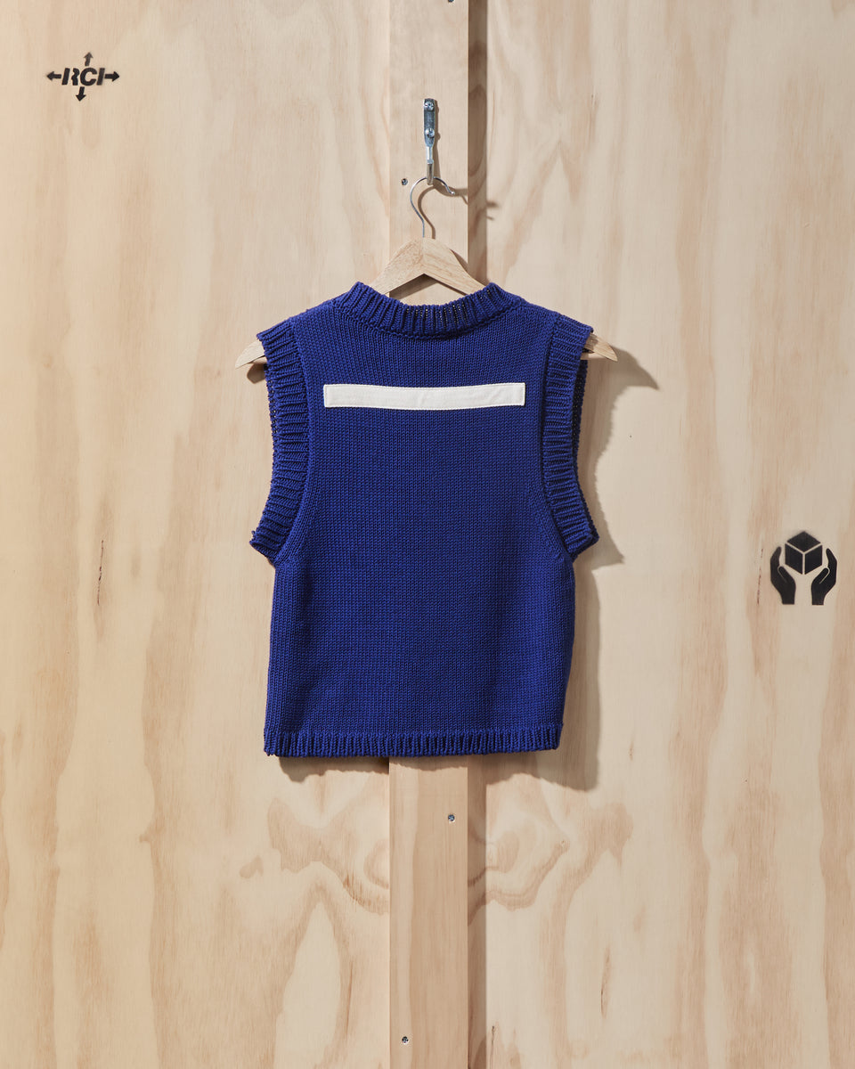 AW21 Womens Knit Sweater Vest in Royal Blue – REESE COOPER®